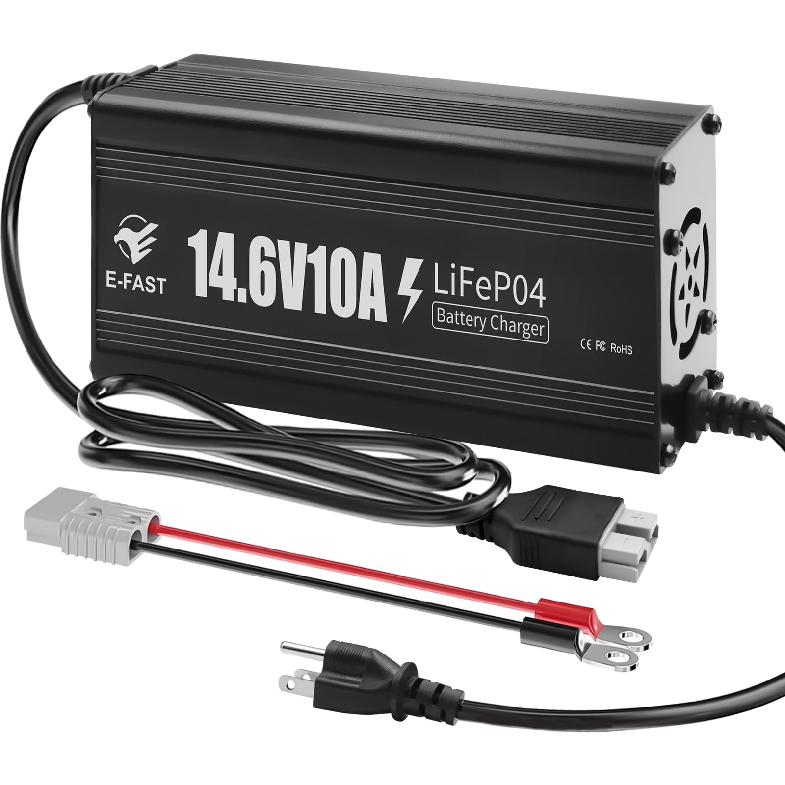 12V 10A Smart Battery Charger LiFePO4 14.6V Charger Anderson Plug for ...