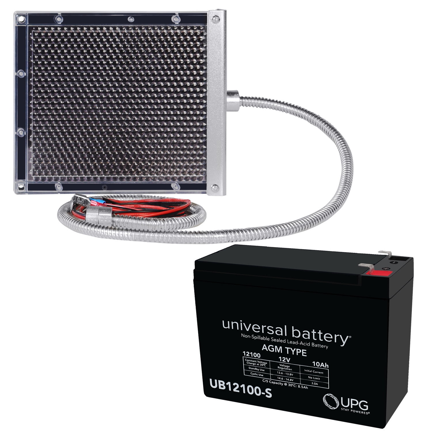 12V 10AH Battery for Wheelchair Medical Mobility + 12V Solar Panel ...