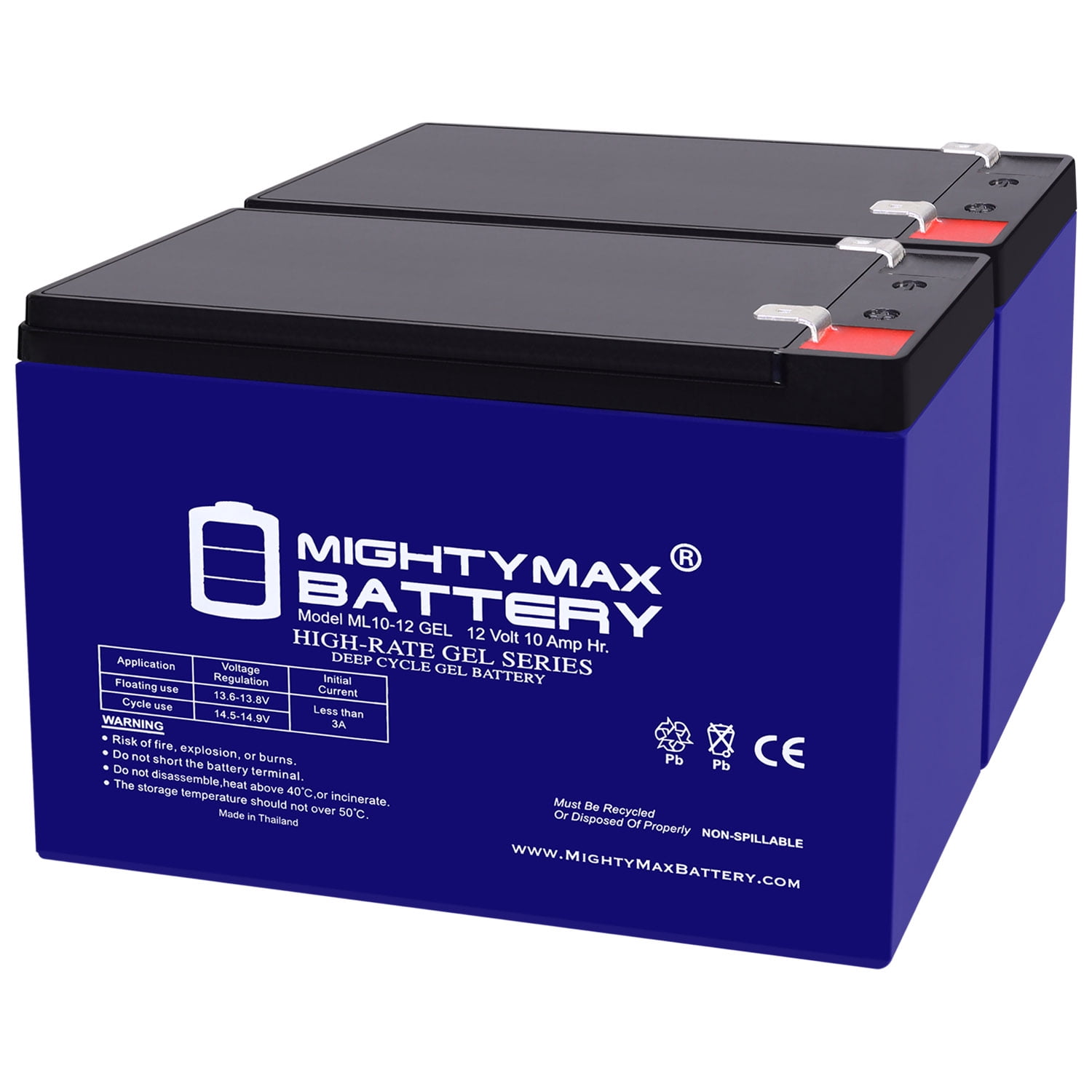 12V 10AH GEL F2 Replacement Battery Compatible with HCF Pacelite 707 ...