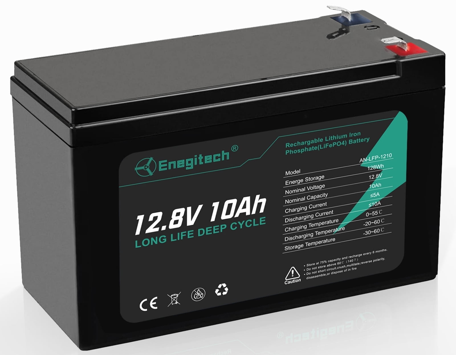12V 10Ah LiFePO4 Battery, 2000+ Deep Cycles, 10A BMS for Fish Finders ...