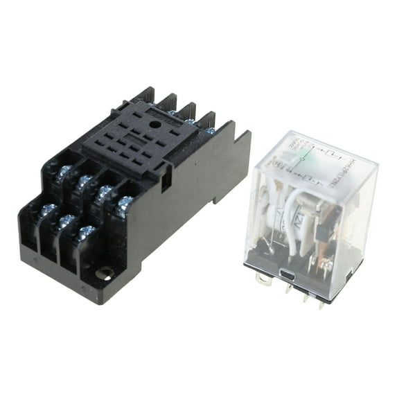 12V 10Amp Intermediate Relays with 8 Pin Socketed Base Coils Power ...