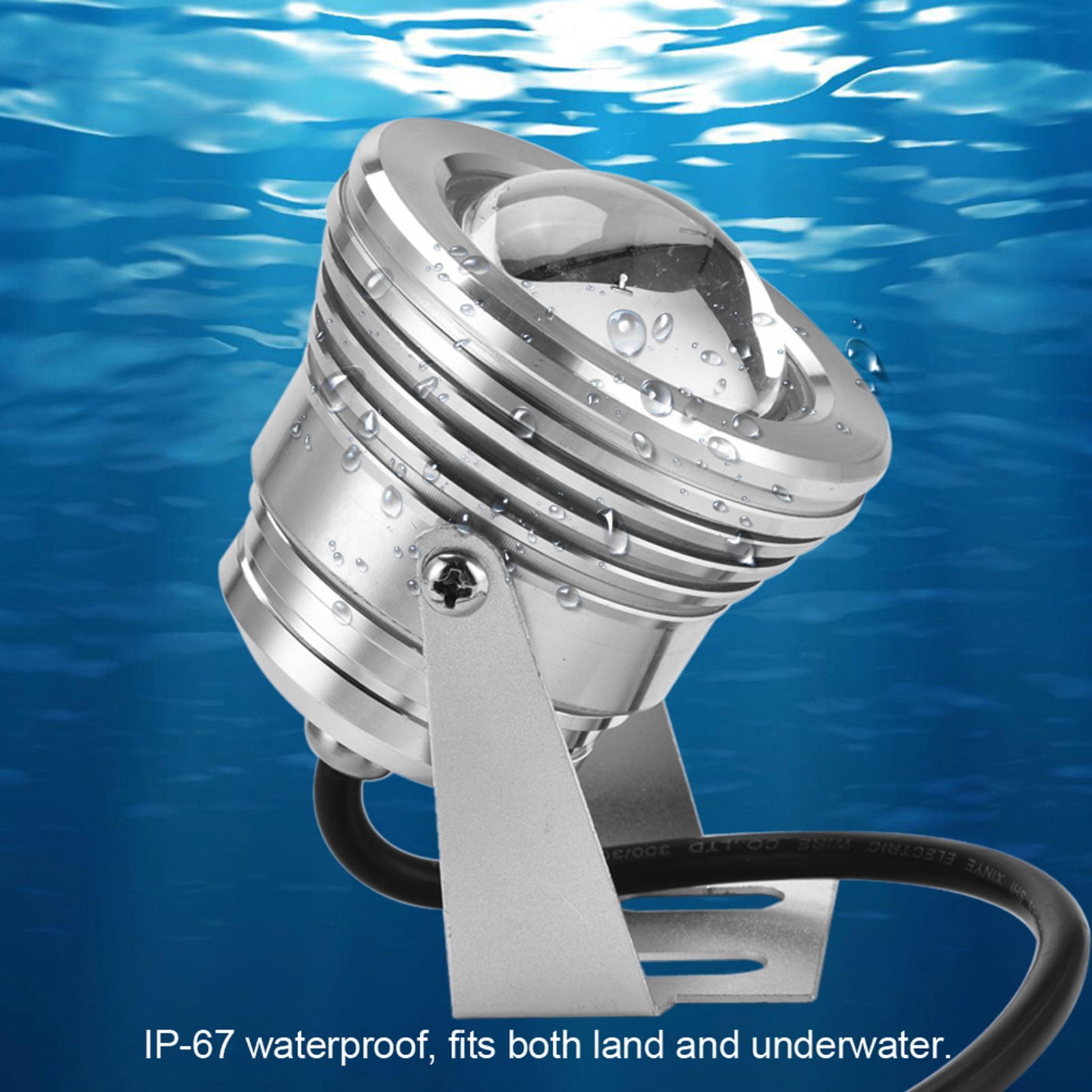 12V 10W RGB Waterproof Aquarium LED Spotlight Lamp for Fish Tank Pool ...