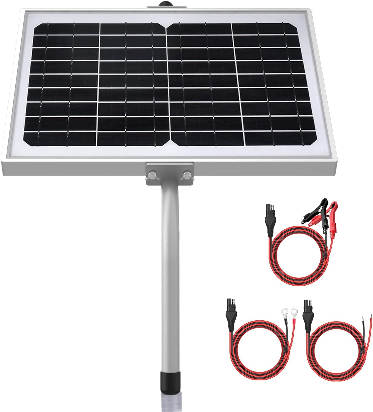 12V 10W Solar Battery Trickle Charger Maintainer, Built-in Smart MPPT ...
