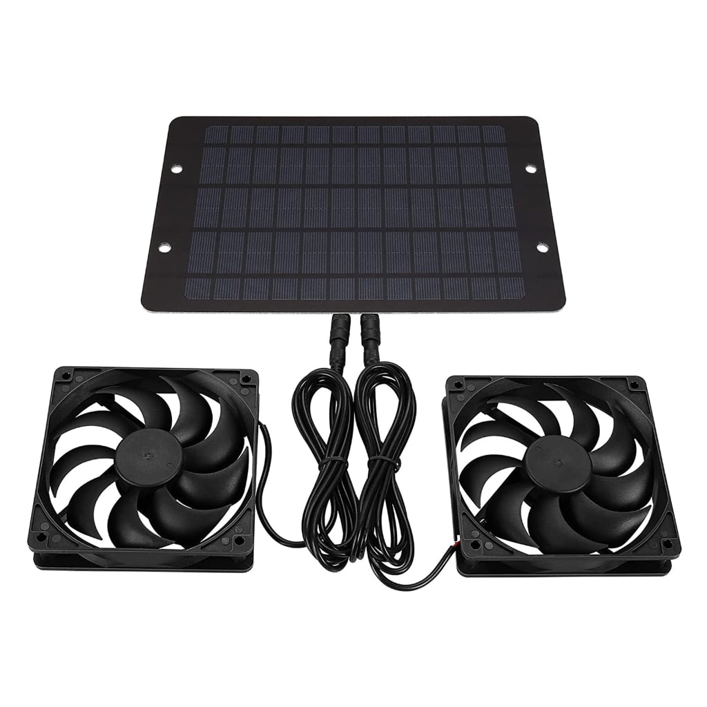 12V 10W Solar Exhaust Fan Solar Power Controller Panel Powered Fan ...