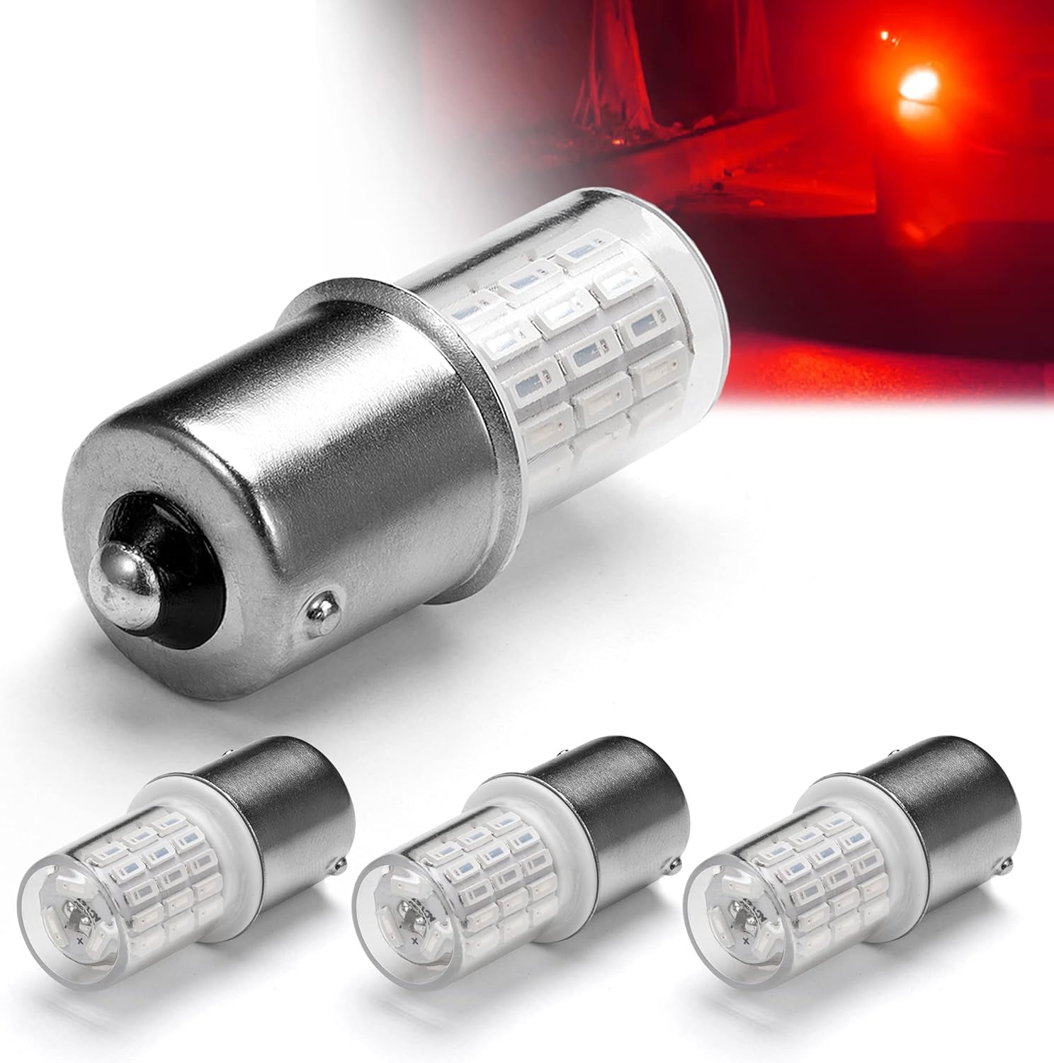 12V 1156 BA15S Red 1003 1141 7506 LED Bulbs Brilliant Red,DC Bayonet ...