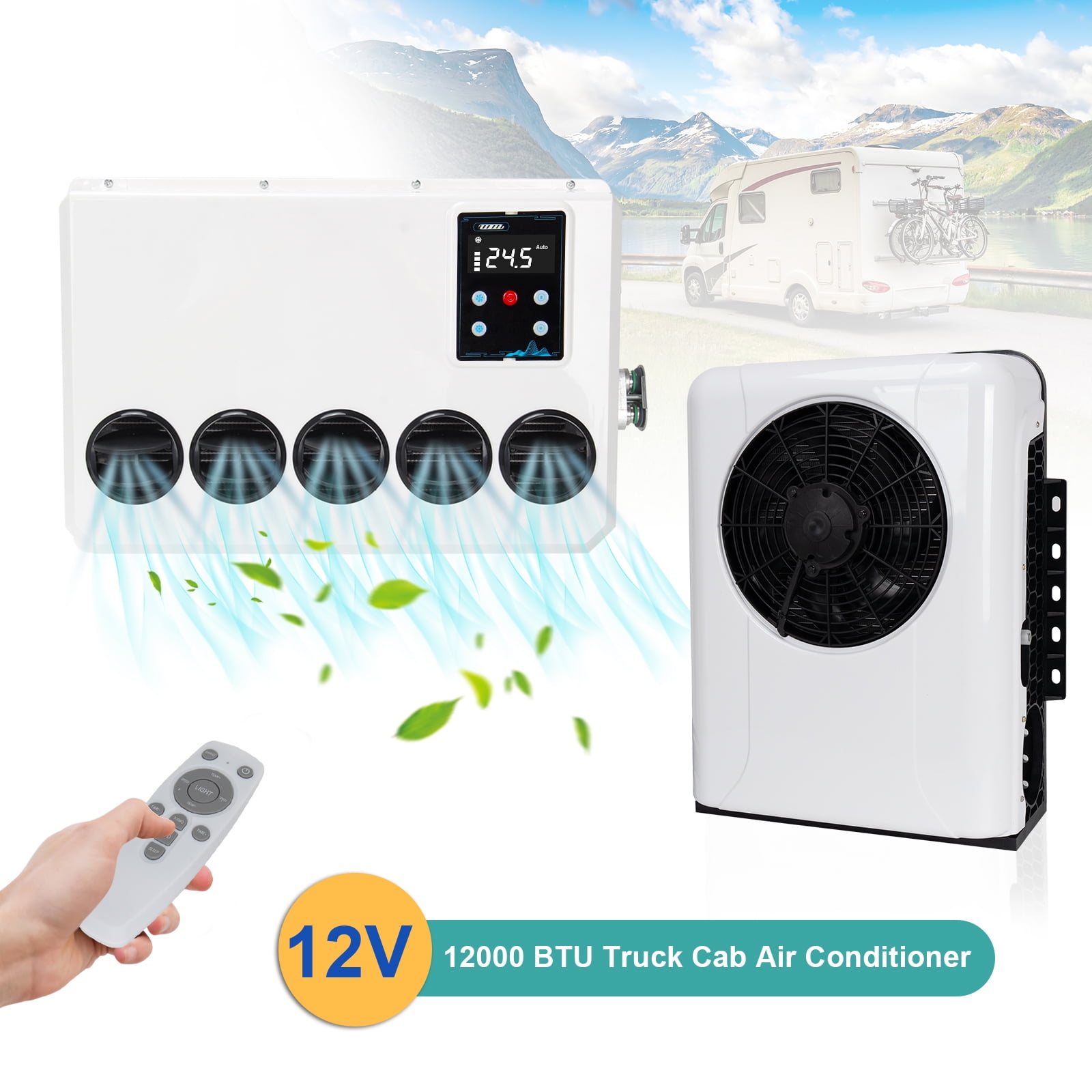 12V 12000BTU Truck Cab Air Conditioner Split AC for Semi Trucks Bus RV ...