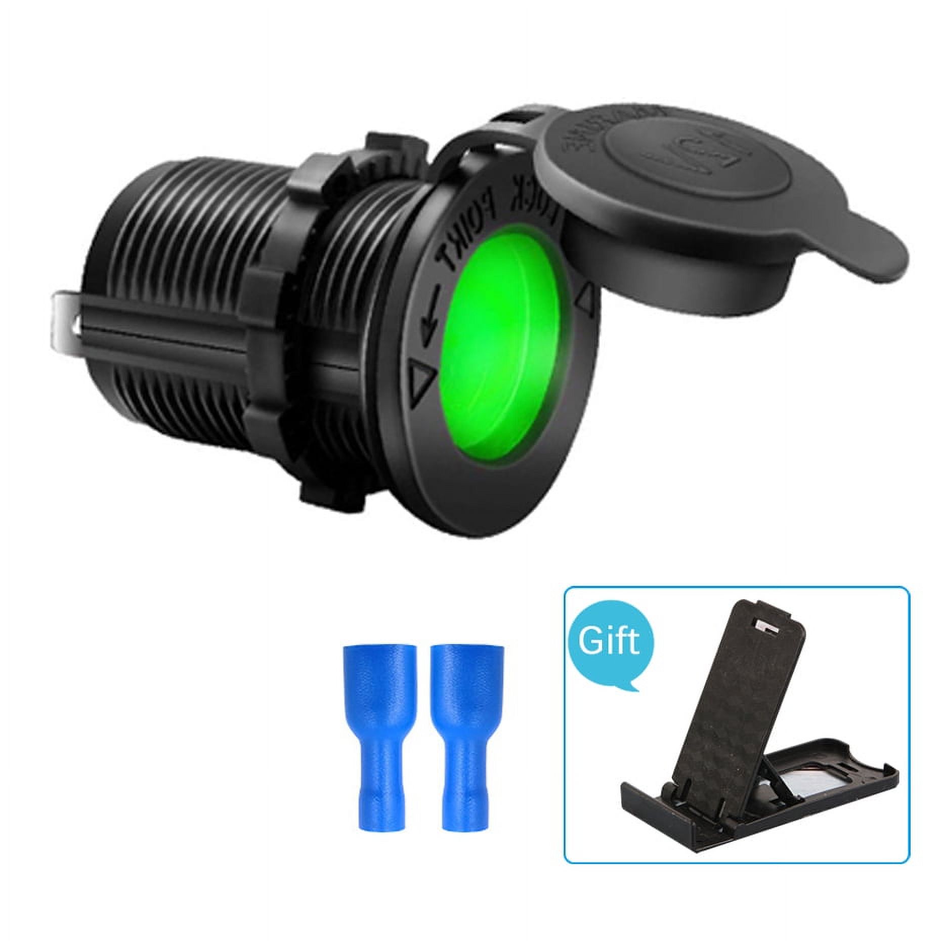 12V 120W Cigarette Lighter Socket Blue Red Green 3 Colors Waterproof ...