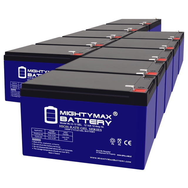 12V 12AH GEL F2 Replacement Battery Compatible with Ademco Vista-128FBP ...