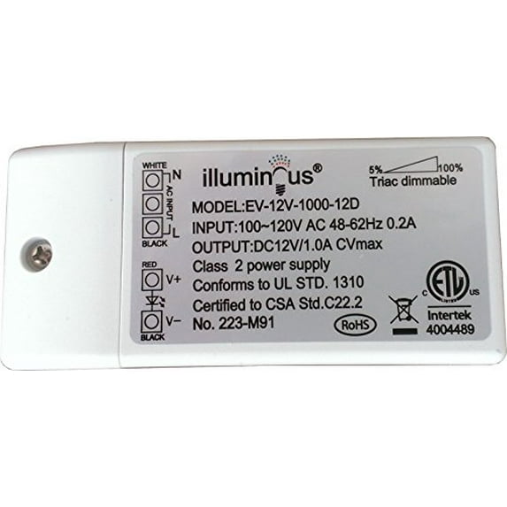 12V 12W Dimmable CV DC LED Driver Transformer ETL Approved - Walmart.com