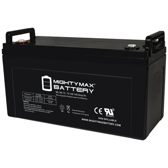 12V, 145Ah, AGM, INT Terminal, Replacement Battery Compatible with ...