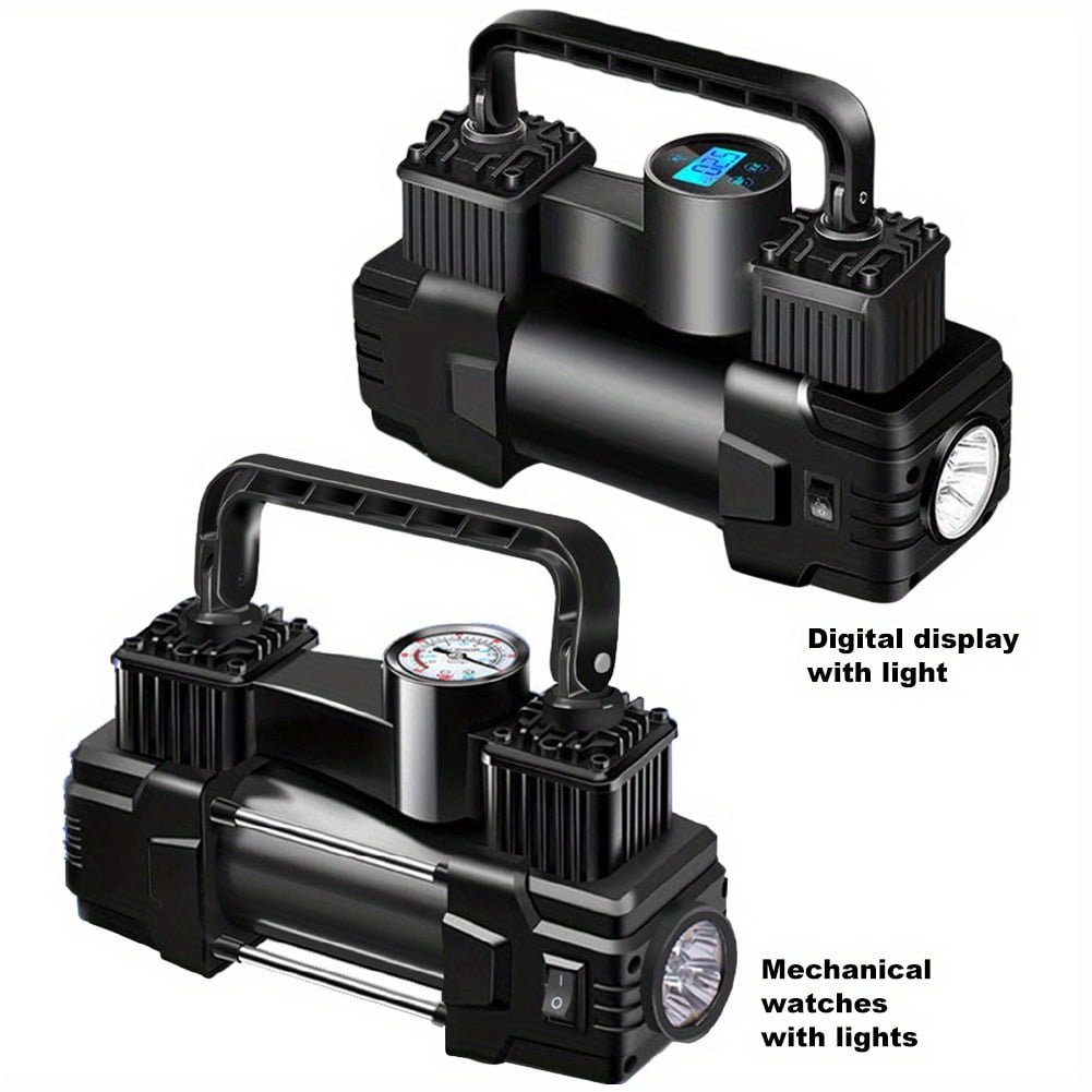 12V 150PSI Dual Cylinder Metal Air Compressor, Heavy Duty Electric Tire ...