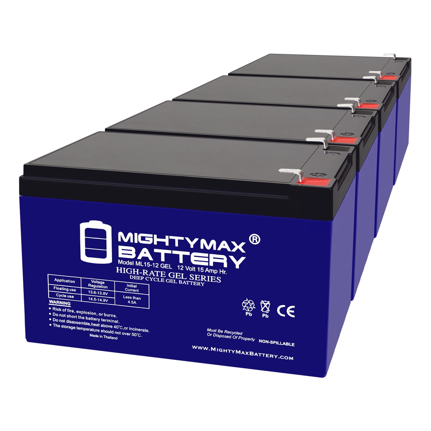 12V 15AH GEL F2 Replacement Battery Compatible with Kung Long WP12-12 ...