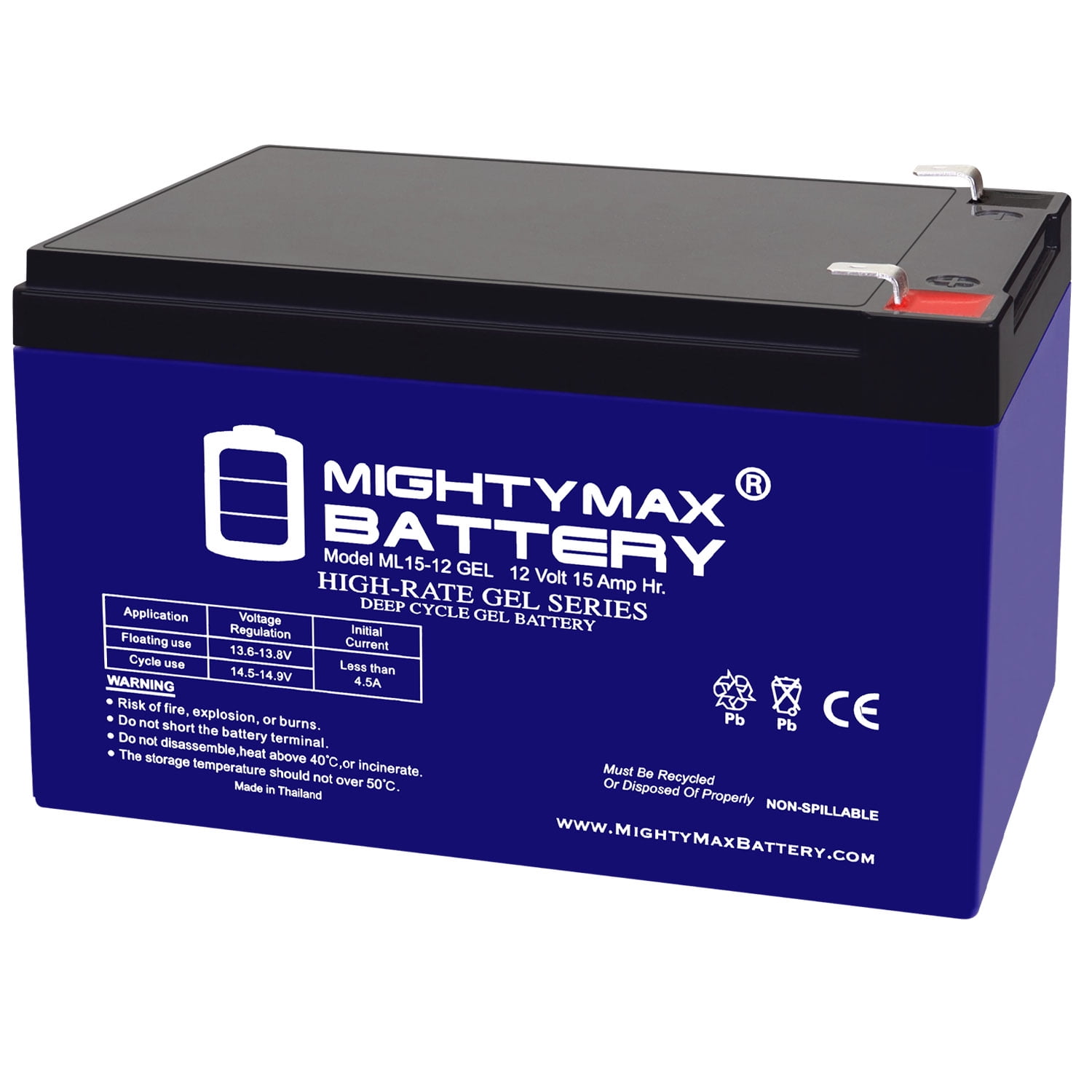 12V 15AH GEL F2 Replacement Battery Compatible with Rascal LiteWay 224 ...