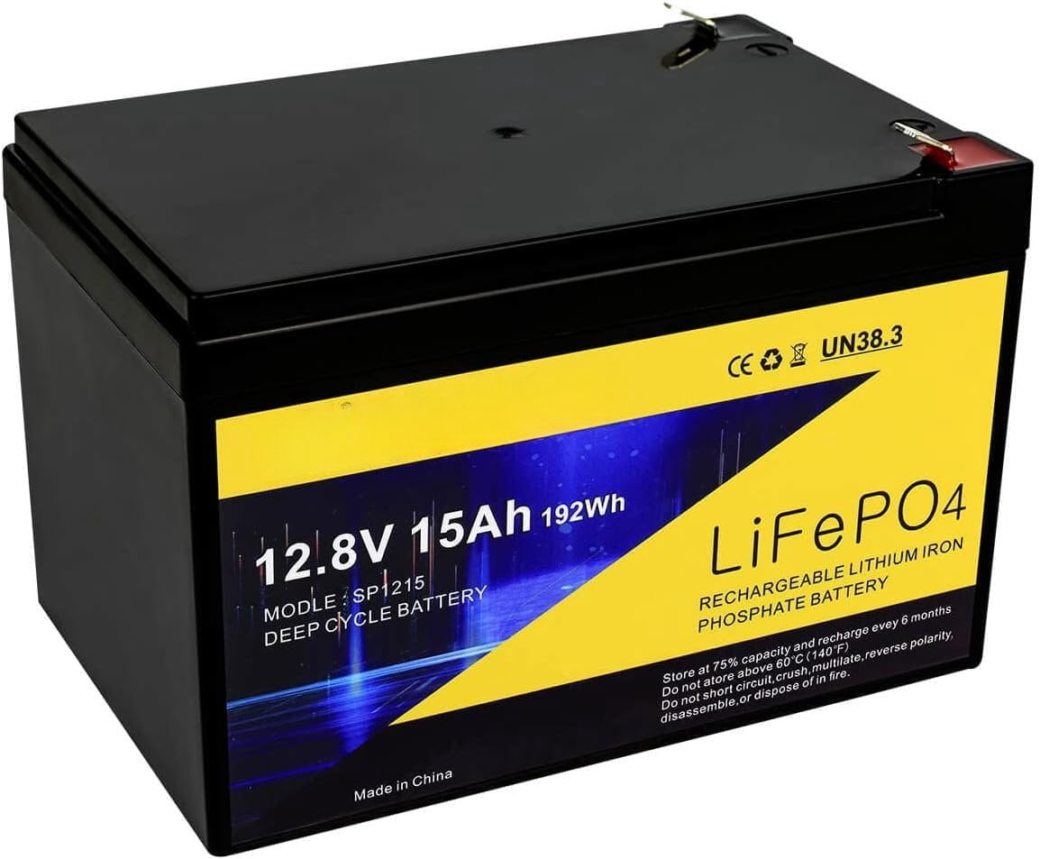 12V 15Ah LiFePO4Deep Cycle , 2000+ Cycles for Lighting, Power Wheels ...