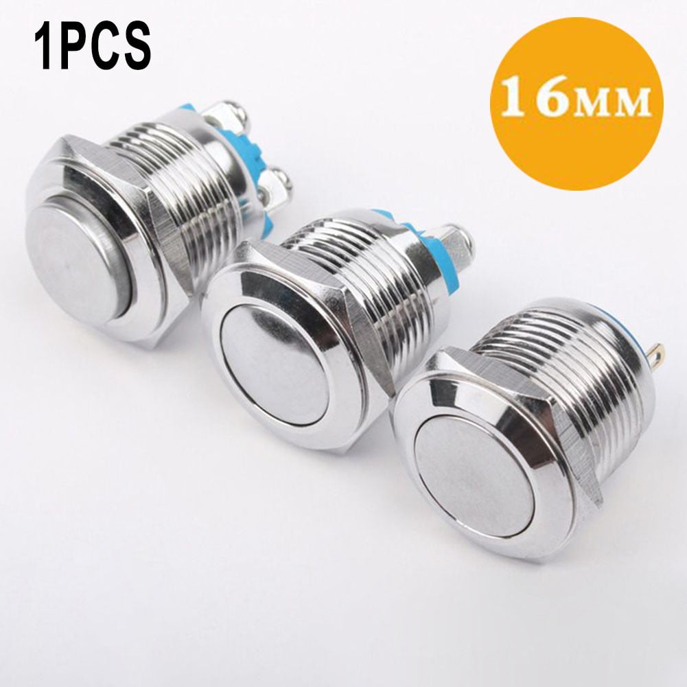 12V 16Mm Metal Waterproof Push Button Momentary No For Horn Switch ...