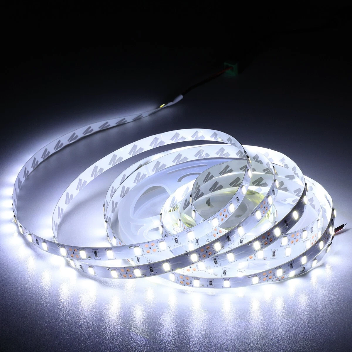 12V 16ft LED Light Strip, 5050 SMD Super Bright Cool White, 300 LEDs ...