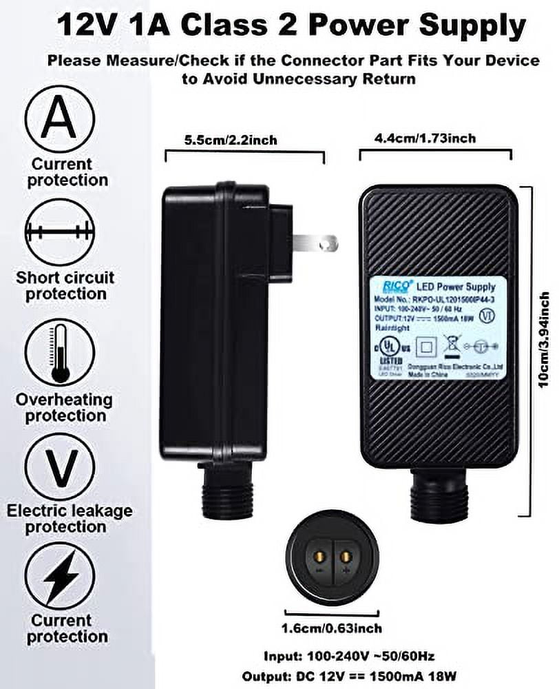 12V 1A Class 2 Power Supply, LED Transformer Replacement, EAGWELL ...