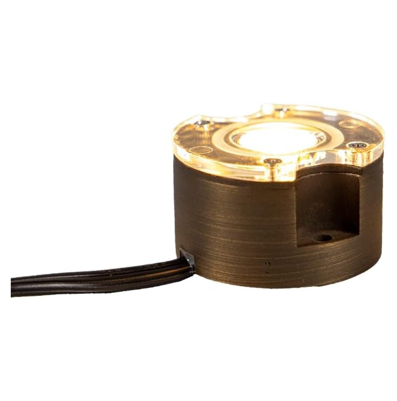 12V 1W 2200K Candlelight IP67 Watertight 100 Lumen Solid Brass BuddyPro LED Puck Light for Deck ...