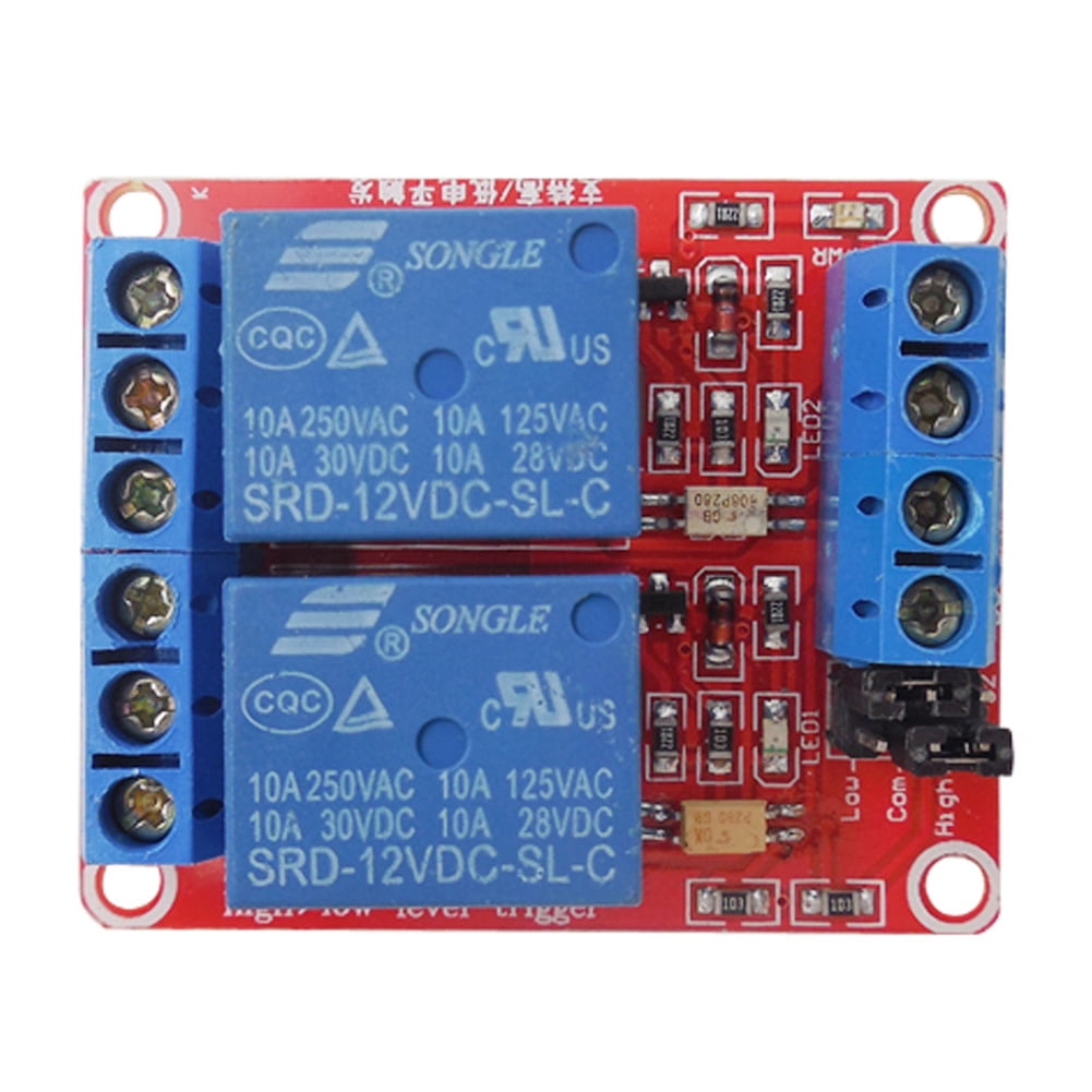 12V 2-Channel Relay Module Optocoupler H/L Level Triger for Arduino Raspber - Walmart.com