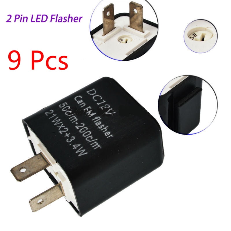 12V 2 Pin Adjustable Frequency LED Flasher Relay Turn Signal Blinker ...