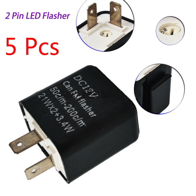 12V 2 Pin Adjustable Frequency LED Flasher Relay Turn Signal Blinker ...