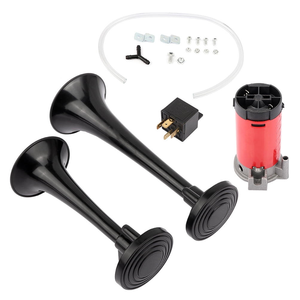 12V 2 Trumpet Musical Horn Kit with Compressorfor Any 12V Vehicles ...
