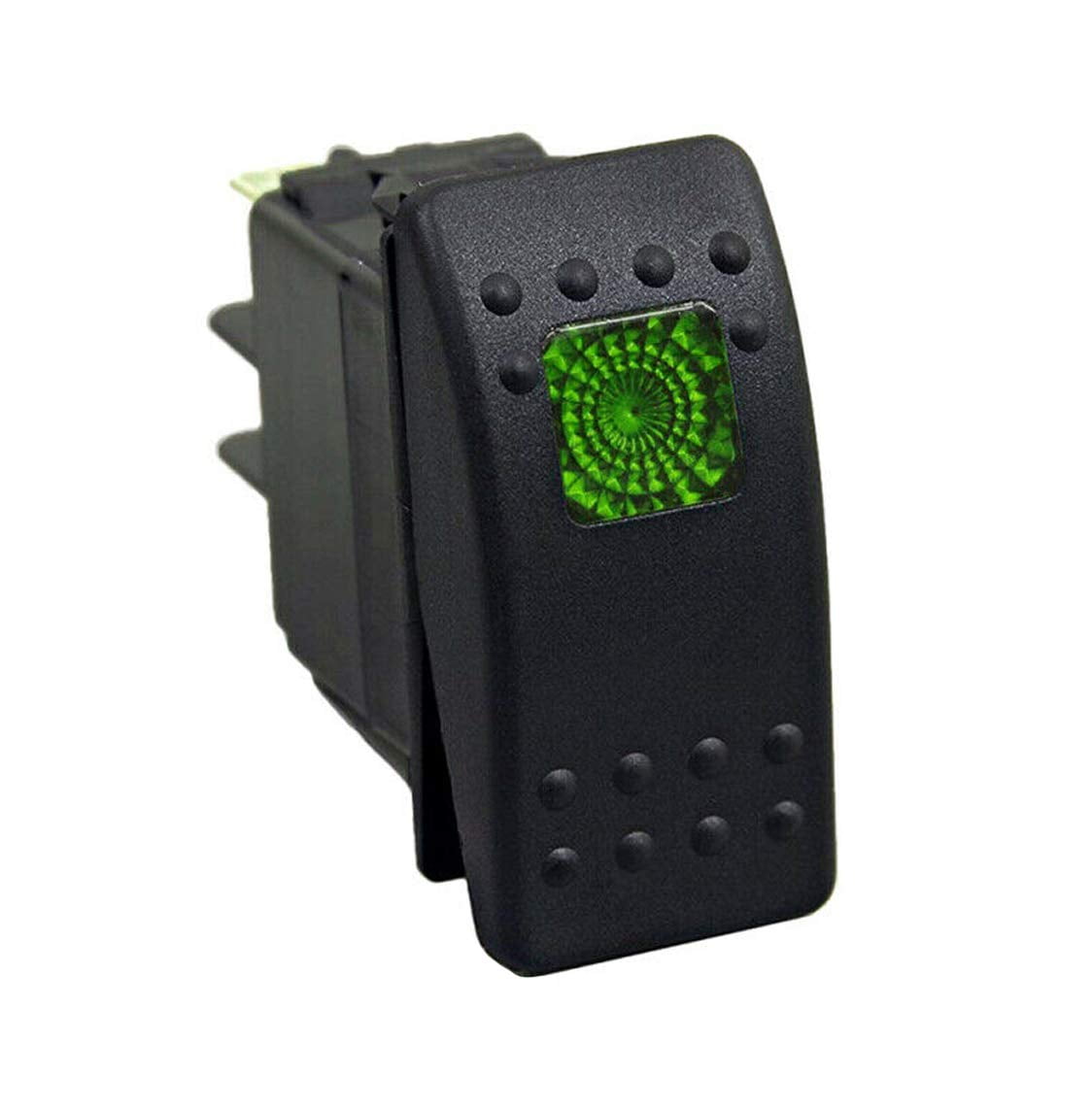 12V 20 Amp Waterproof Green LED Boat Marine Rocker Switch On/Off SPST 3 ...