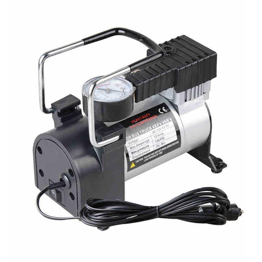 12V 200 PSI Heavy Duty Deluxe Metal Compressor with Gauge Tyre Pressure ...