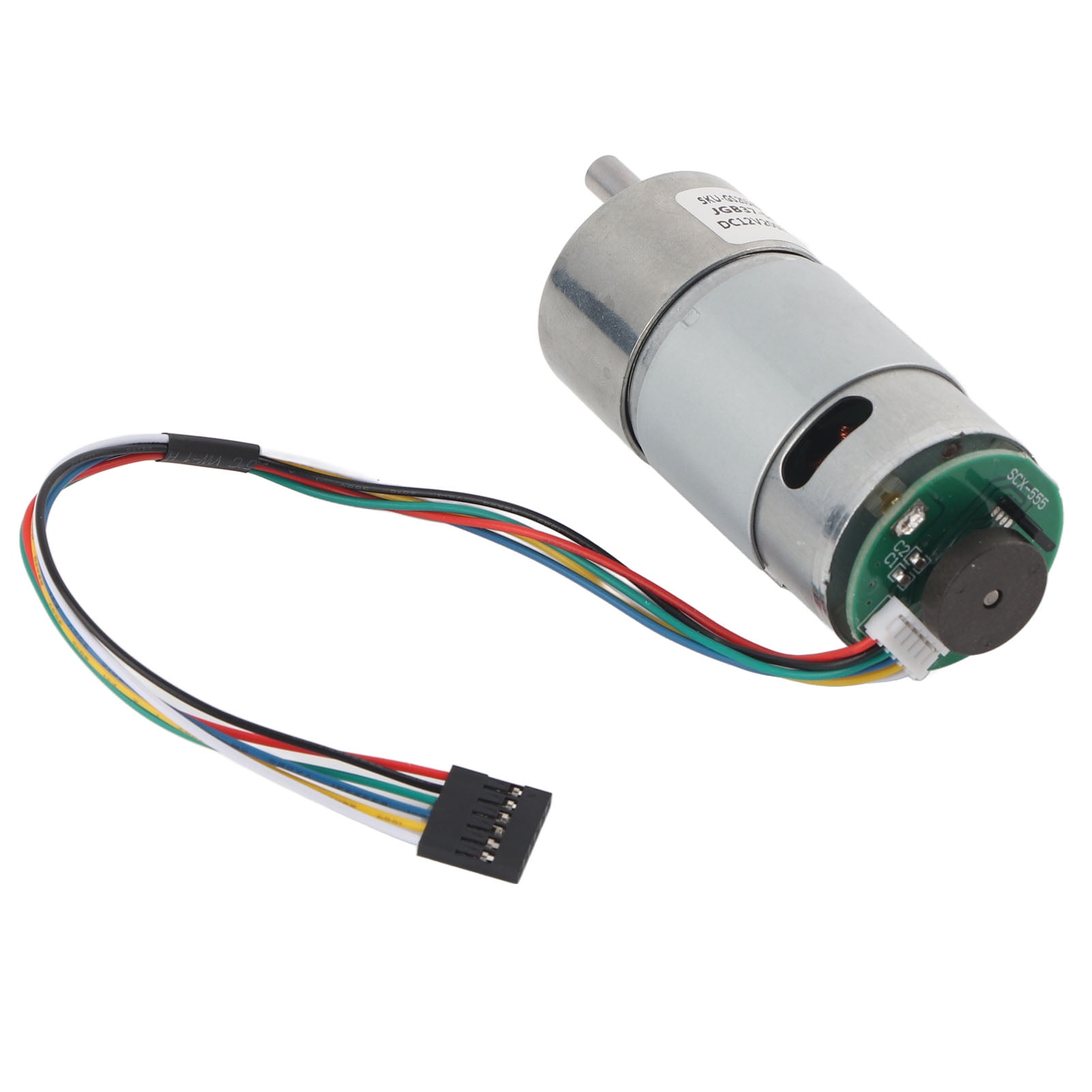 12V 200 RPM Large Torsion Gear Motor with Encoder - Power Speed ...