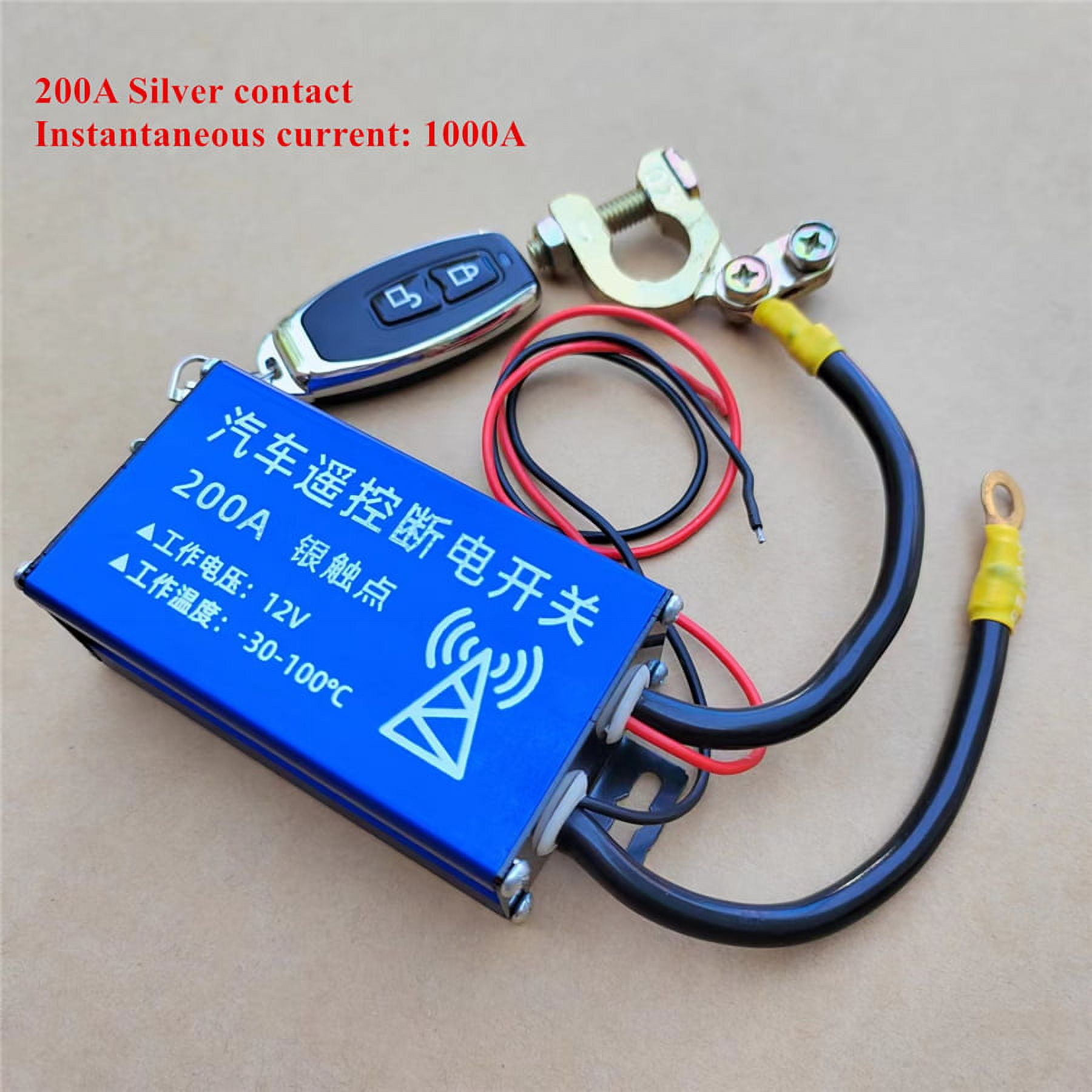 12V 200A Car Battery Disconnect Switch System Remote Control & Battery ...