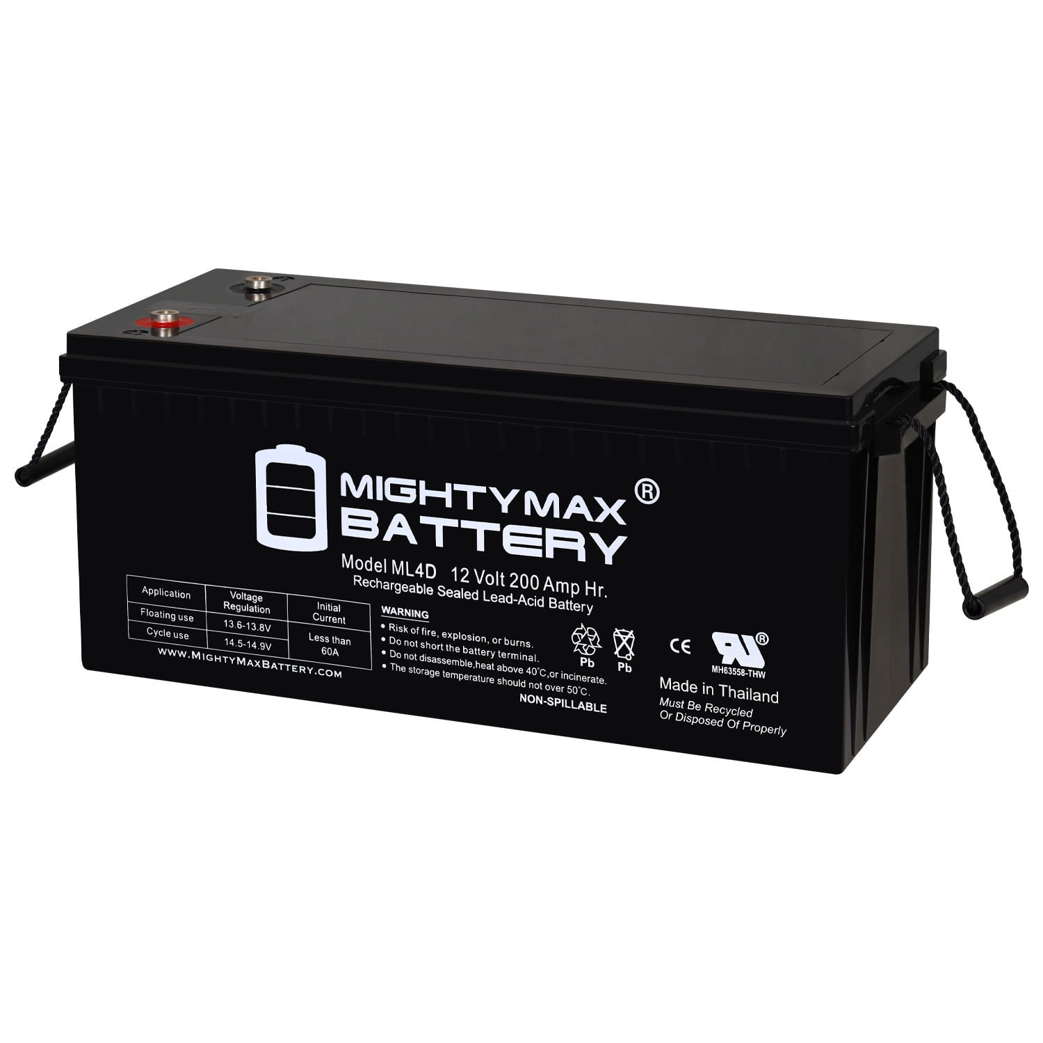 12V 200Ah 4D SLA AGM Replacement for Deka 8G4D - Walmart.com