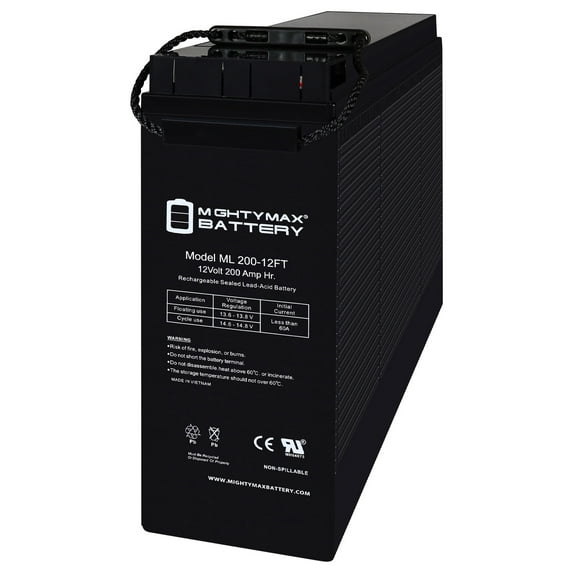 12V, 200Ah, AGM, Front Terminal, Replacement Battery Compatible with ...