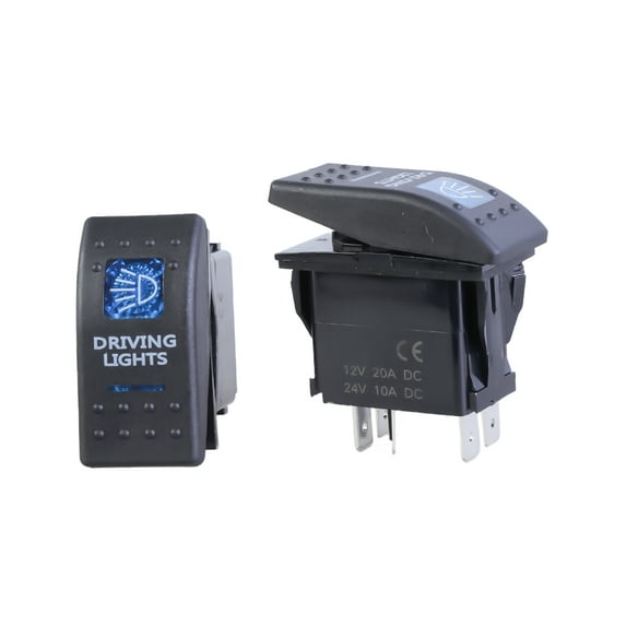 12V 20A Blue LED Light Boats Marine Toggle Switches 5 Pin 2 Positions ...