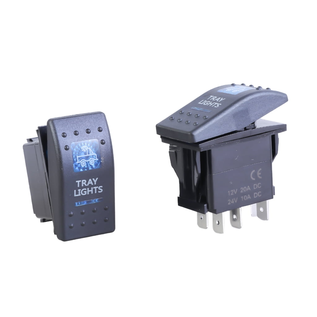 12V 20A Blue LED Light Boats Marine Toggle Switches 5 Pin 2 Positions ...