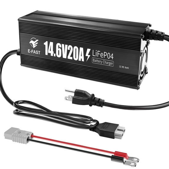 E-FAST, 12V LiFePO4 Battery Charger, 20A, Anderson Connector - Walmart.com