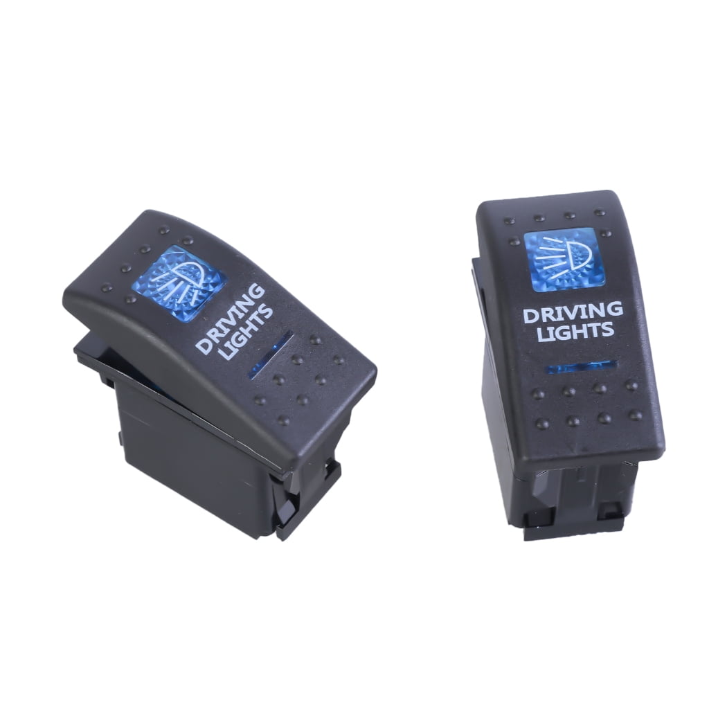 12V 20A Light Switches Blue LED Light 5 Pin 2 Position Rocker Toggle ...