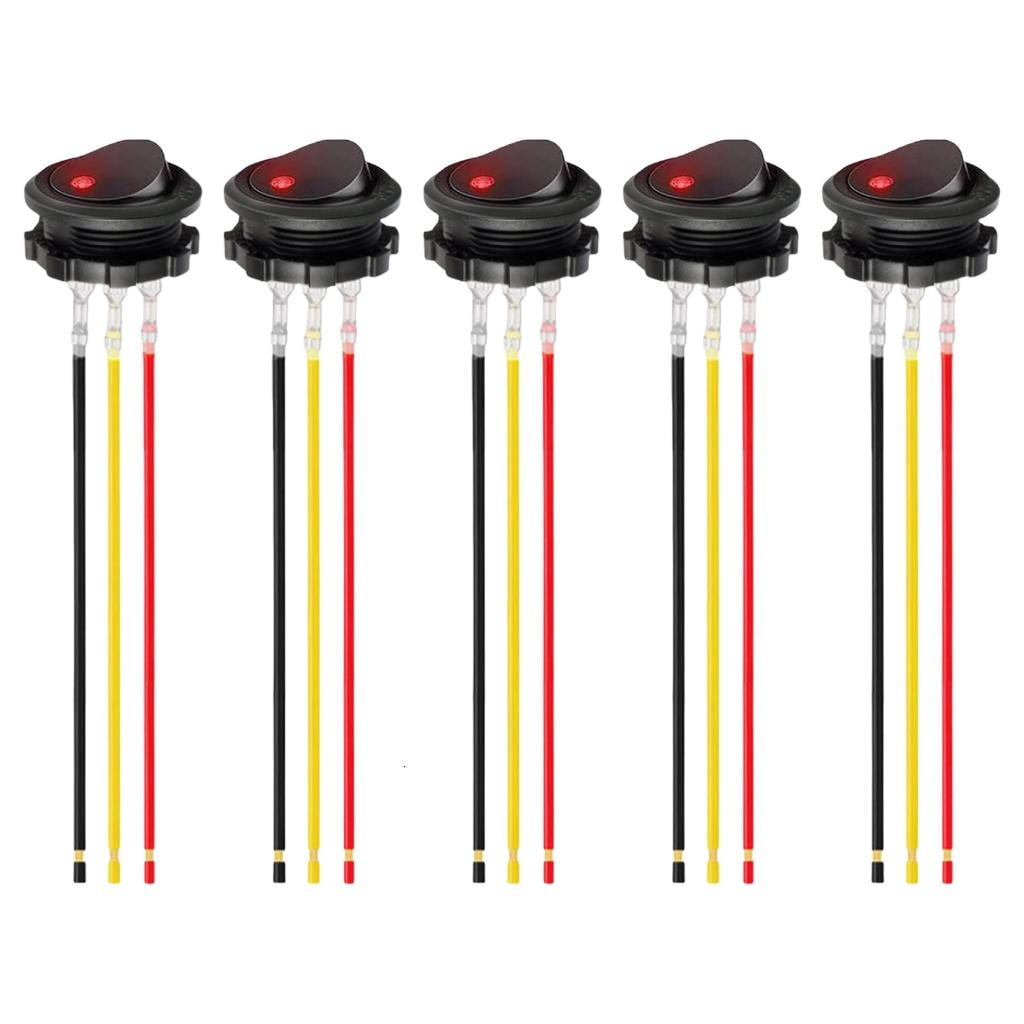 12V 20A Round Switches with LED Automotive Switches for Multifunction ...