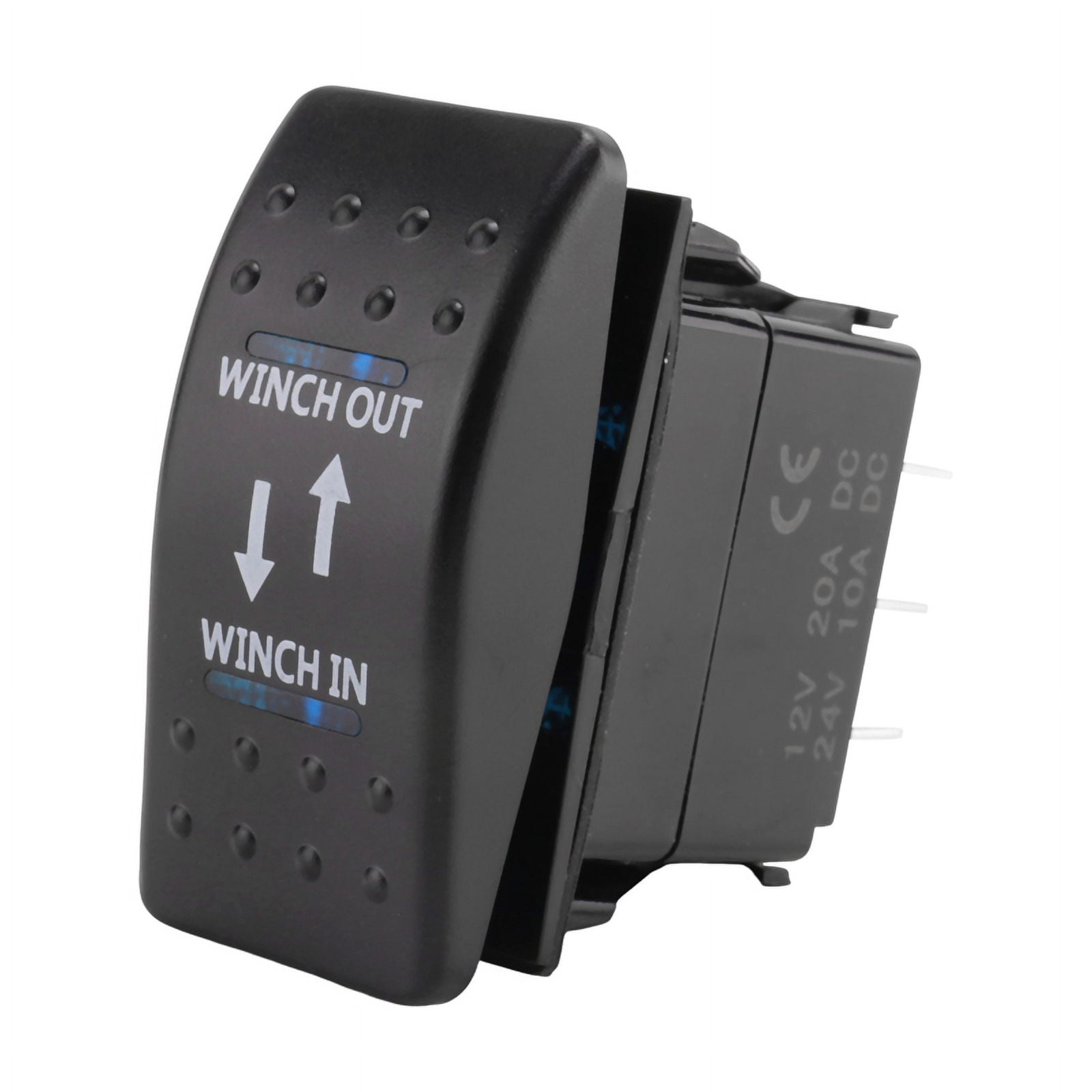 12V 20A Winch In Out ON-OFF-ON Rocker Switch 7 Pin LED blue - Walmart.com