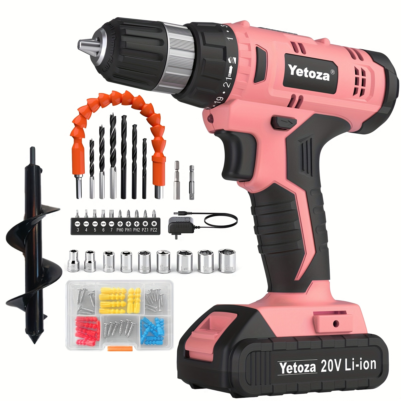 12V/20V Lithium Ion Drill Kit with LED Light - Lightweight, Speed ...