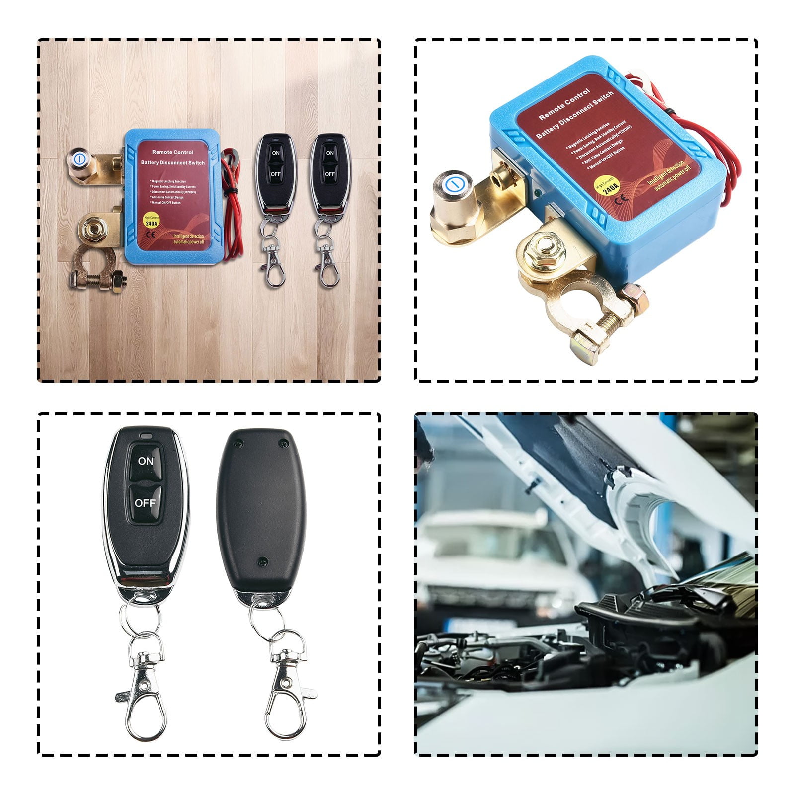 12V 240A Car Remote Battery Disconnect Switch Automatic Power Shut Off ...