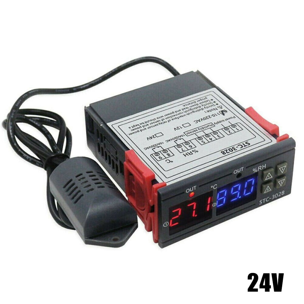 12V/24V/110-220V Stc-3028 Digital Dual Temperature Controller Thermostat 24V - Walmart.com
