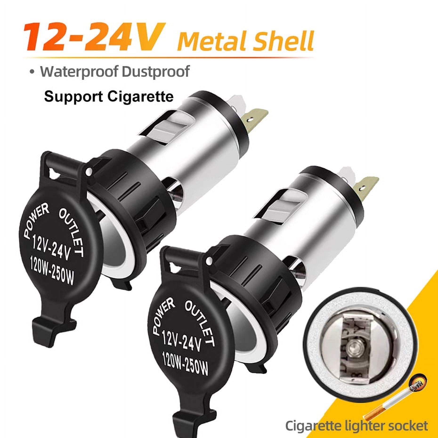 12V-24V 120W-250W Car 10A Cigarette Lighter Female Socket Power Plug ...