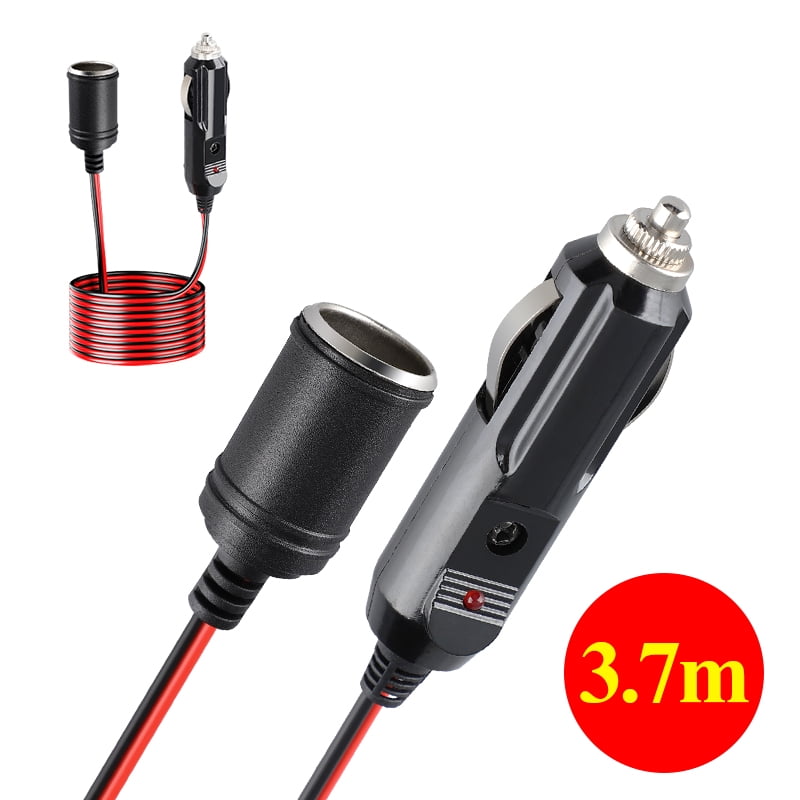 12V 24V 15A Car Cigarette Lighter Extension Cord 3.7M 18AWG Car ...
