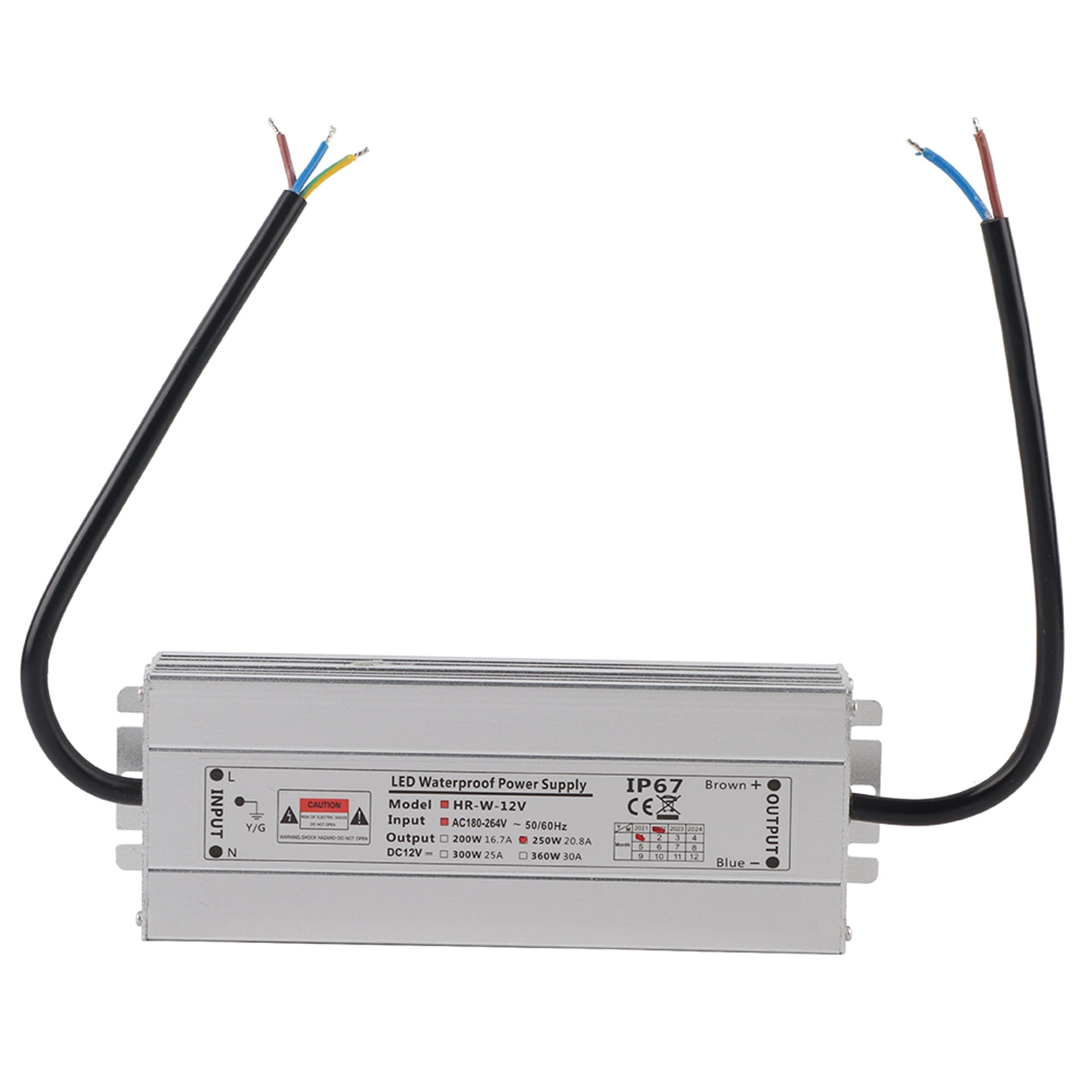 12V/24V 250W LED Light Strip Power Supply IP67 Waterproof LED Driver ...