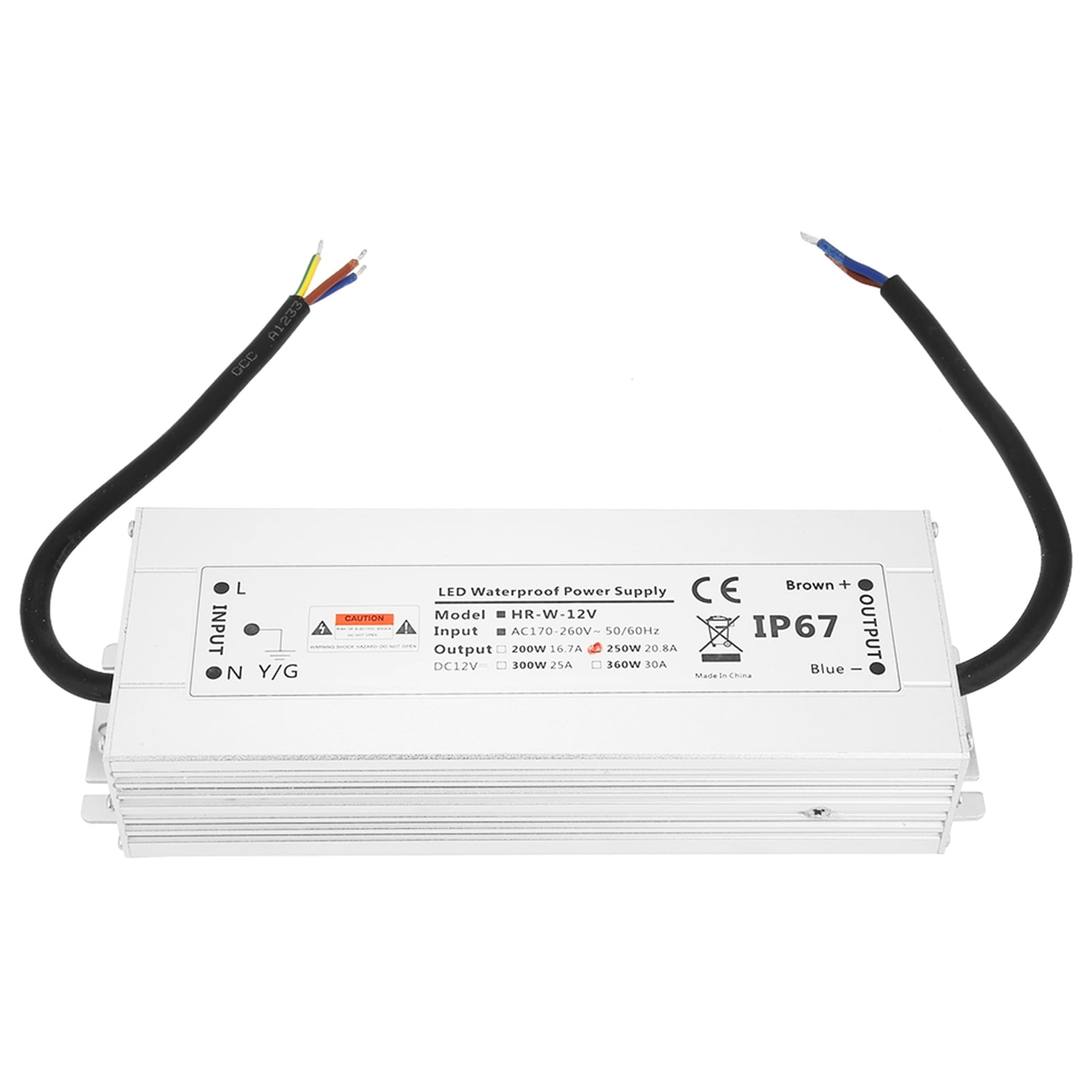 12V/24V 250W LED Light Strip Power Supply IP67 Waterproof LED Driver ...