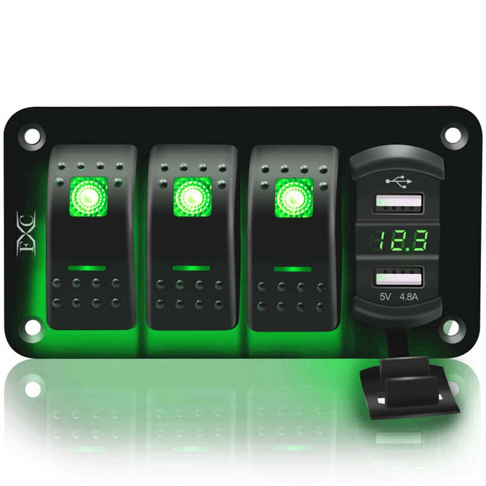 12V/24V 4 5 6 8 Gang LED Toggle Rocker Switch Panel With Dual USB ...