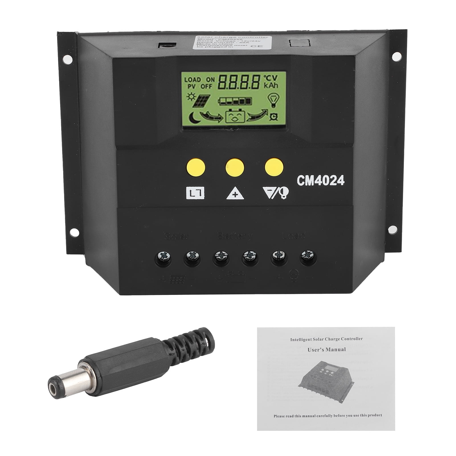 12V 24V 40A Solar Charge Discharge Controller LCD Display PWM Regulator ...