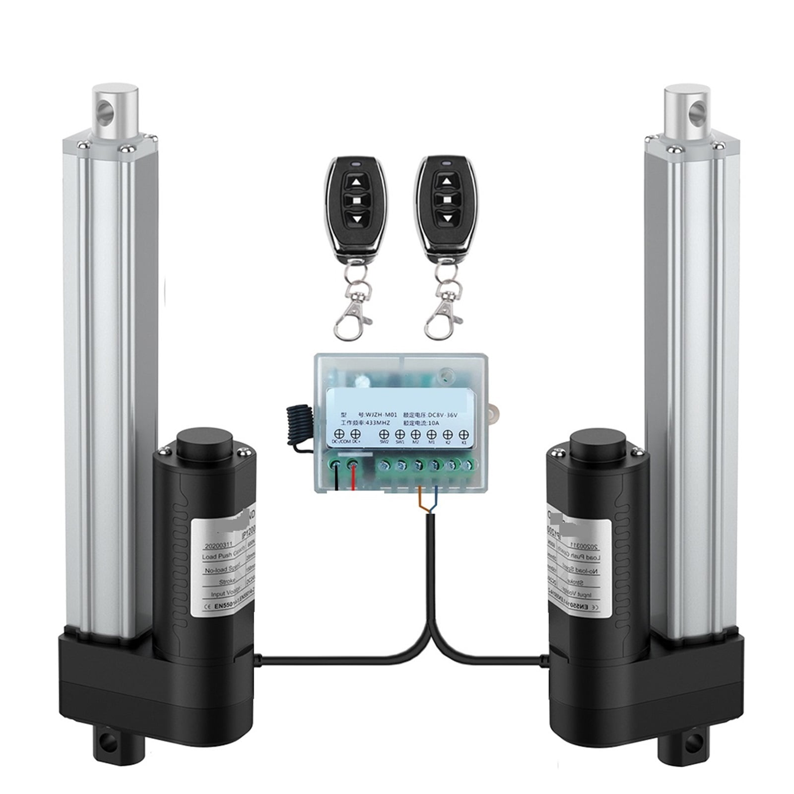 12V 24V 50-400MM Stroke Synchronous Linear Actuator, With 2 Remoto ...