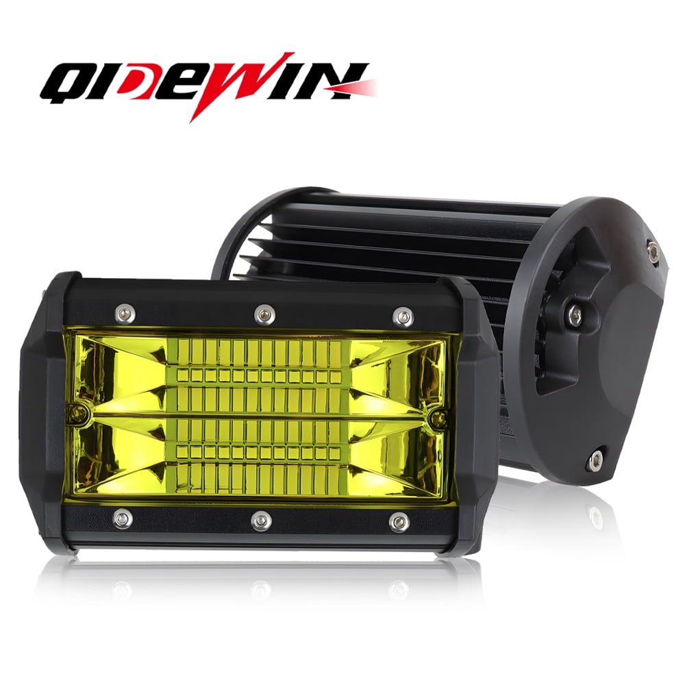 12V 24V 5inch LED Work Light 72W Yellow LED Light Bar Spotlight Beam ...
