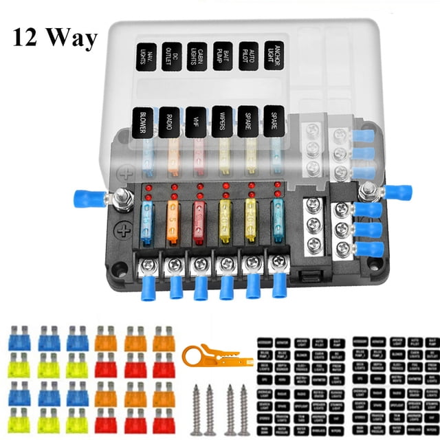 12V 24V 6 Way 12 Way Blade Fuse Box Holder For Car Boat Fuse Holder ...